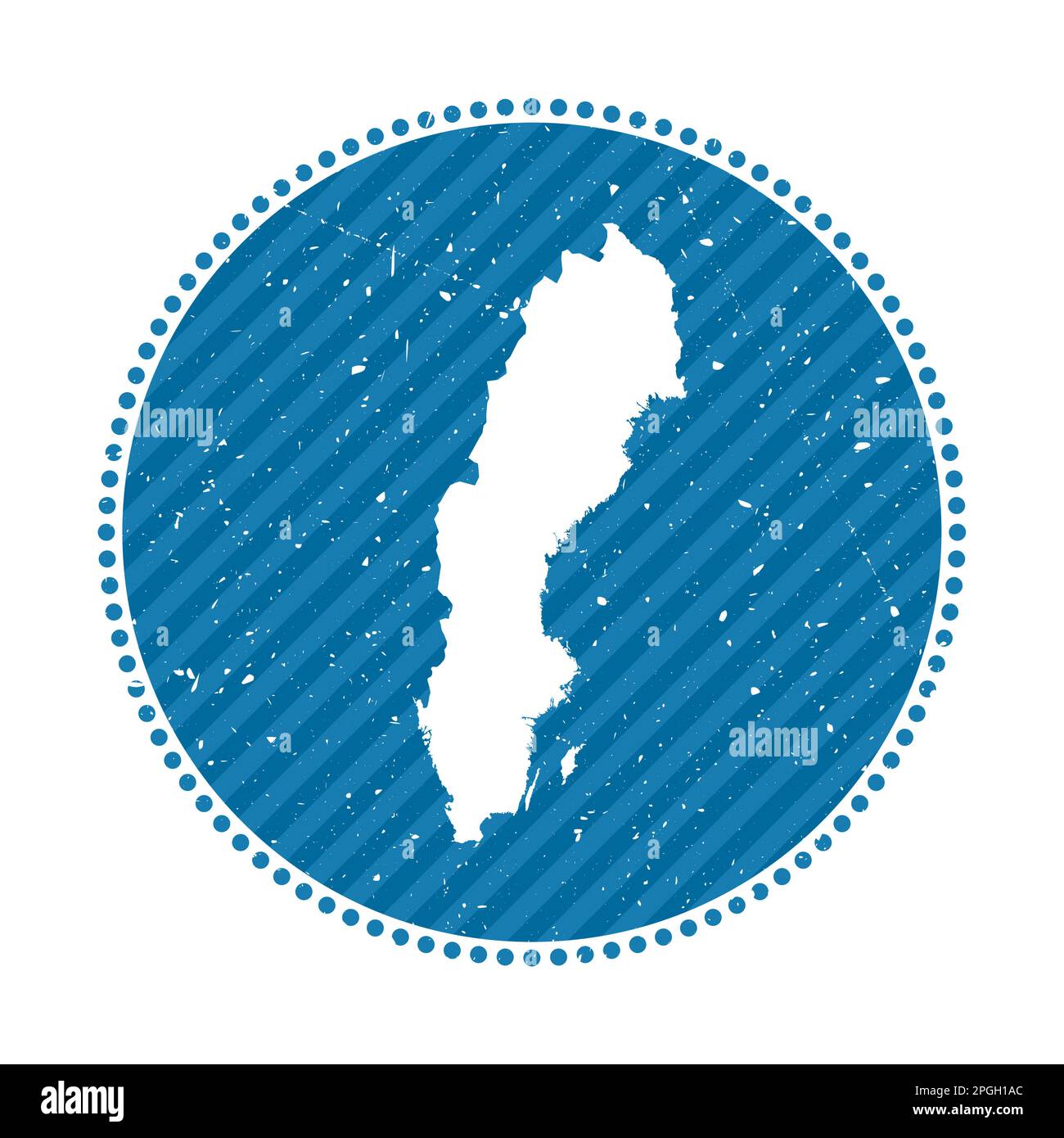 Sweden striped retro travel sticker. Badge with map of country, vector ...