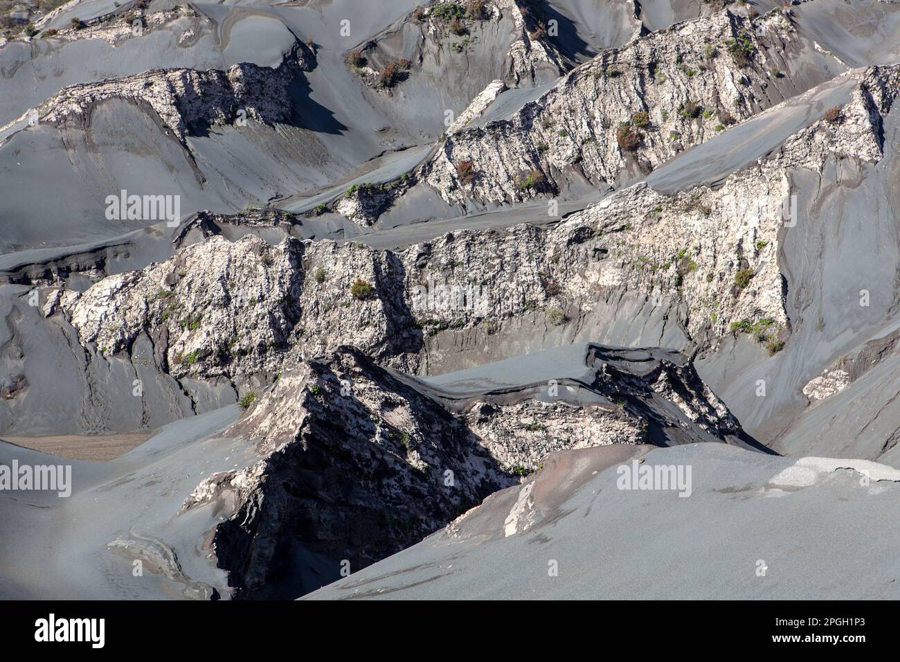 Ash sand dunes of Bromo volcano in Bromo-Tengger-Semeru national park ...