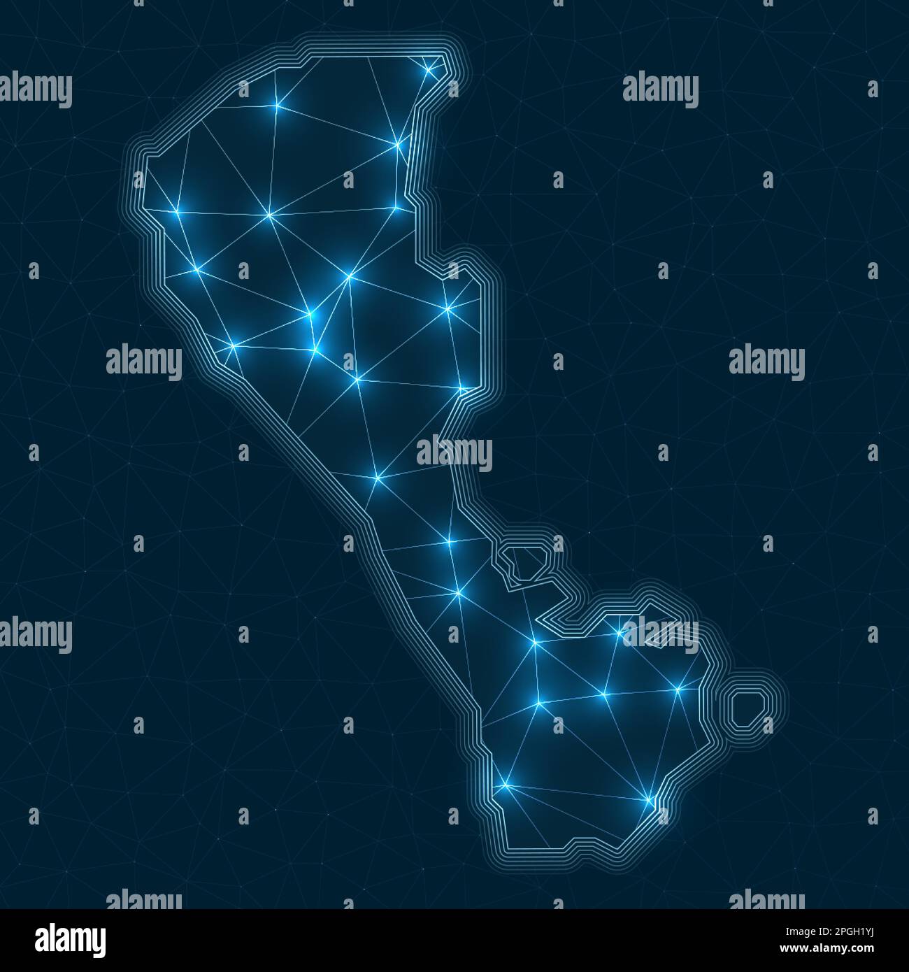 Boracay network map. Abstract geometric map of the island. Digital ...