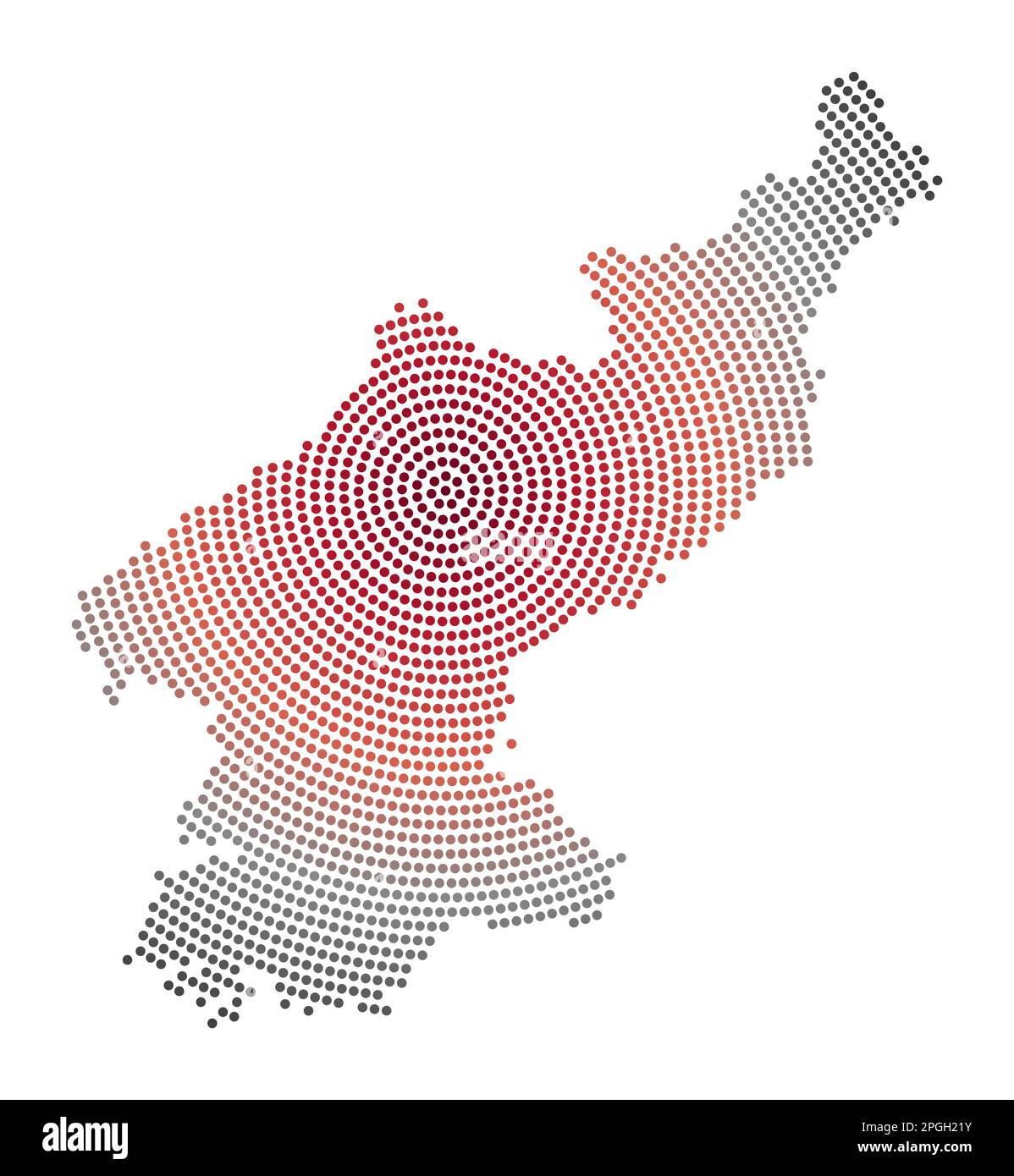 North Korea dotted map. Digital style shape of North Korea. Tech icon ...