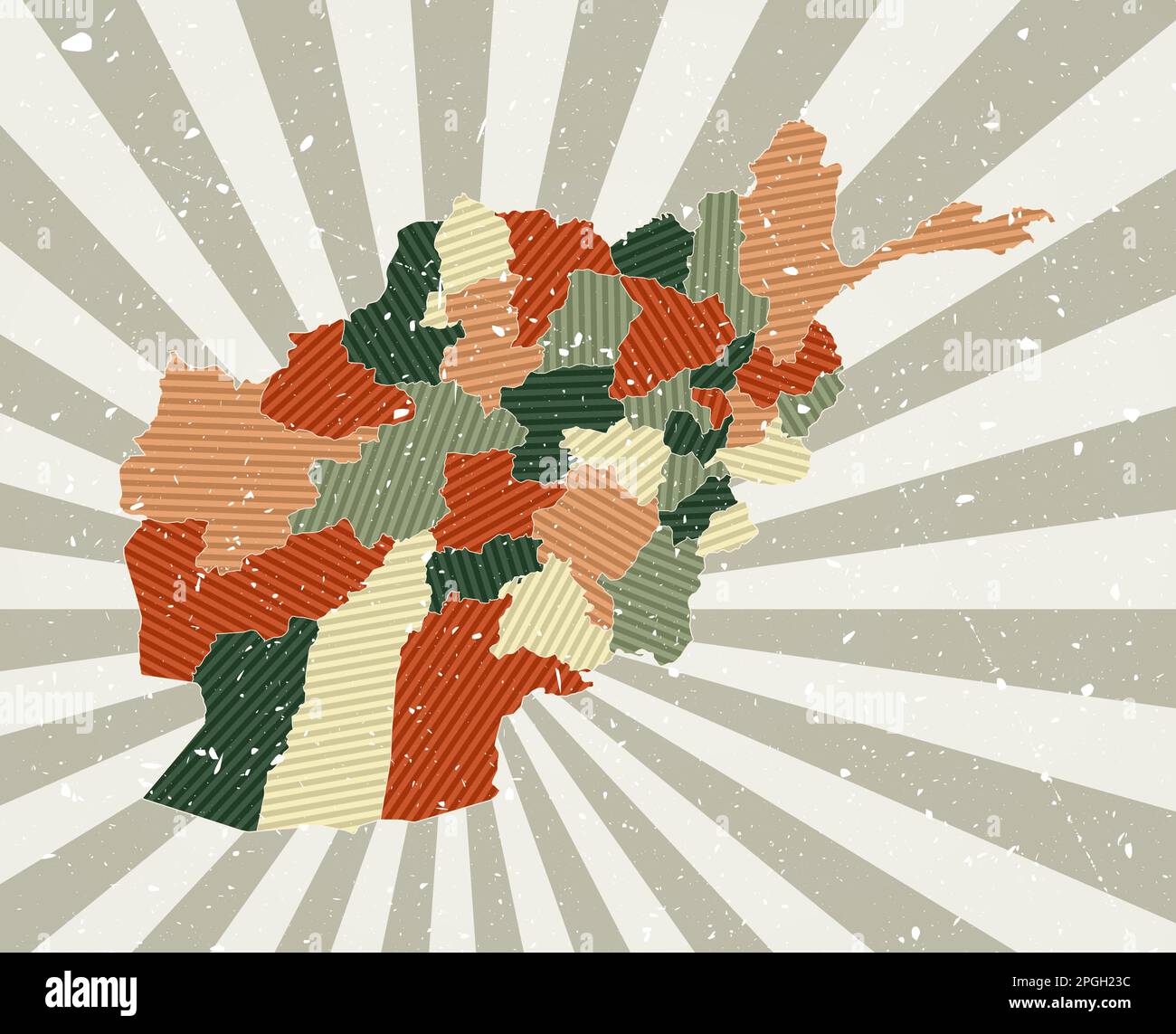 Afghanistan vintage map. Grunge poster with map of the country in retro ...