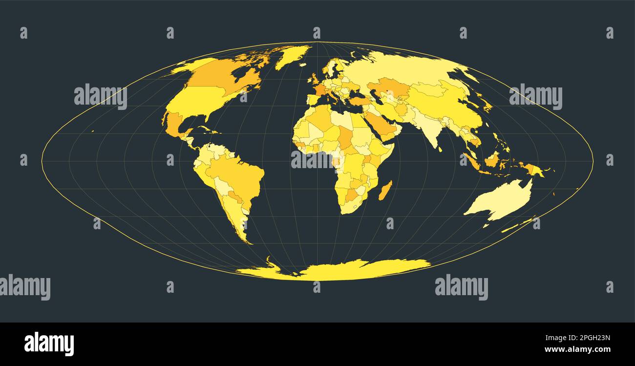 World Map. Pseudocylindrical equal-area Goode homolosine projection ...