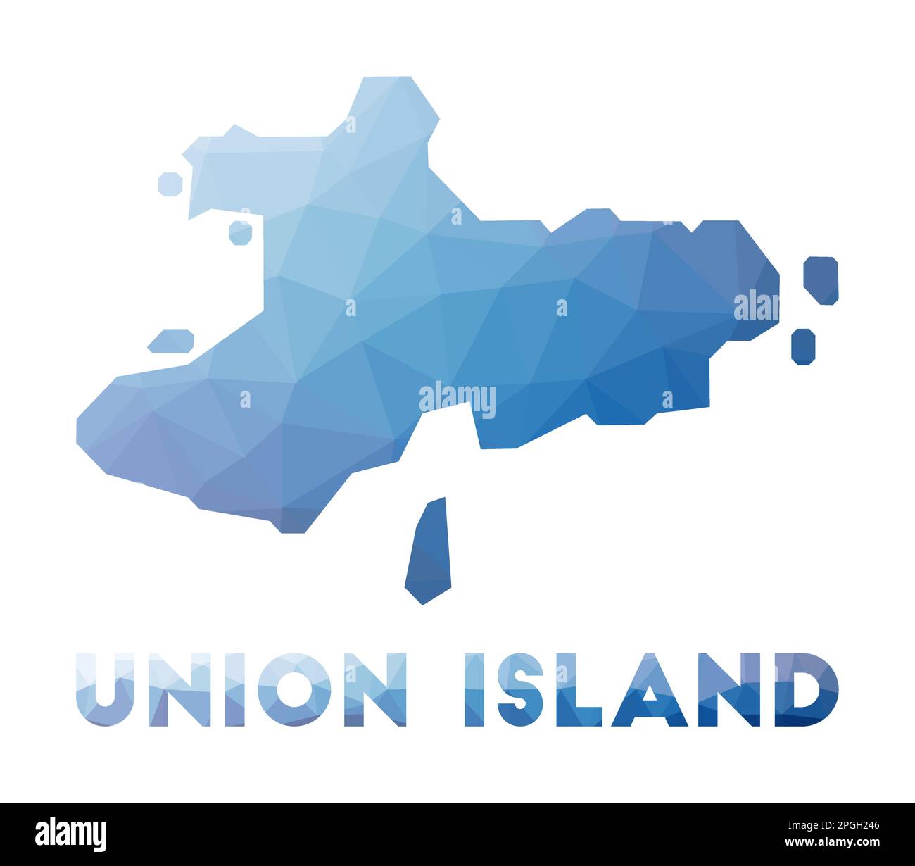 Low poly map of Union Island. Union Island polygonal map. Technology ...