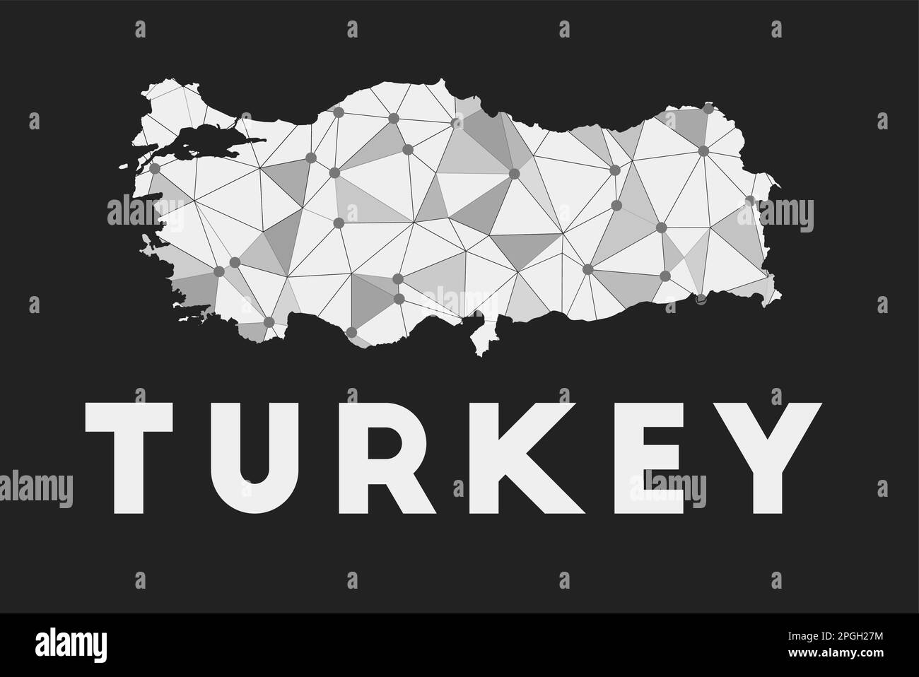 Turkey - communication network map of country. Turkey trendy geometric ...