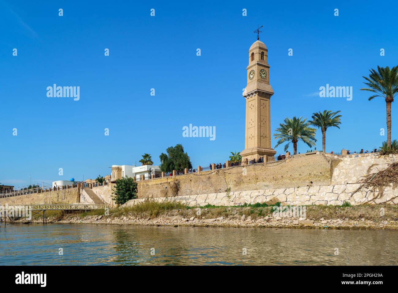 Ultra Wide View of Al-Qishla or Qushleh Clock Tower. It is an Iraq ...