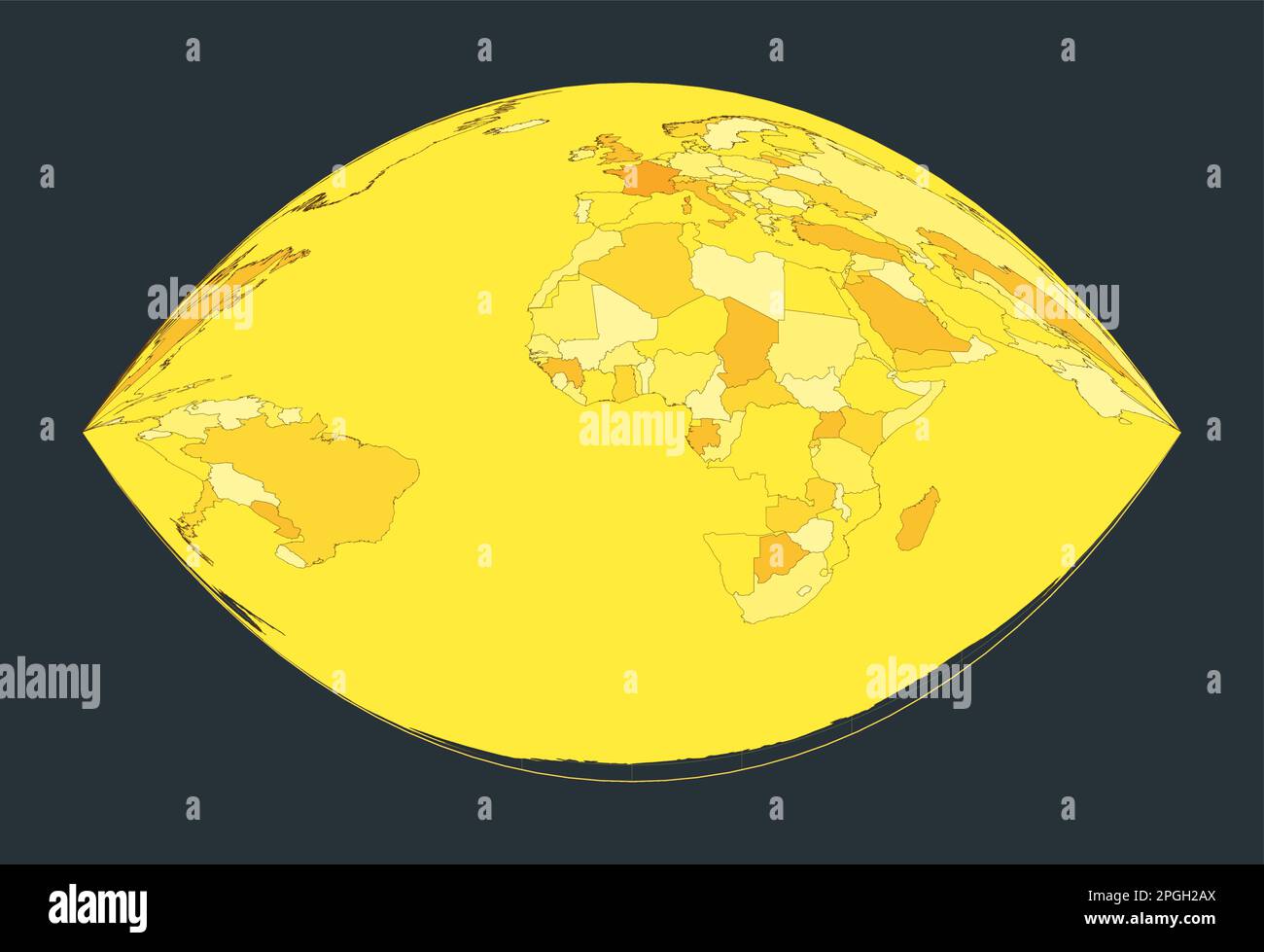 World Map. Craig retroazimuthal projection. Futuristic world ...