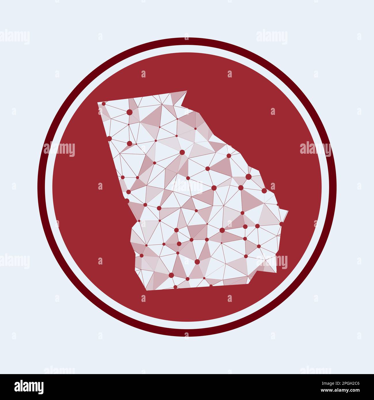 Georgia icon. Trendy tech logo of the US state. Geometric mesh round ...