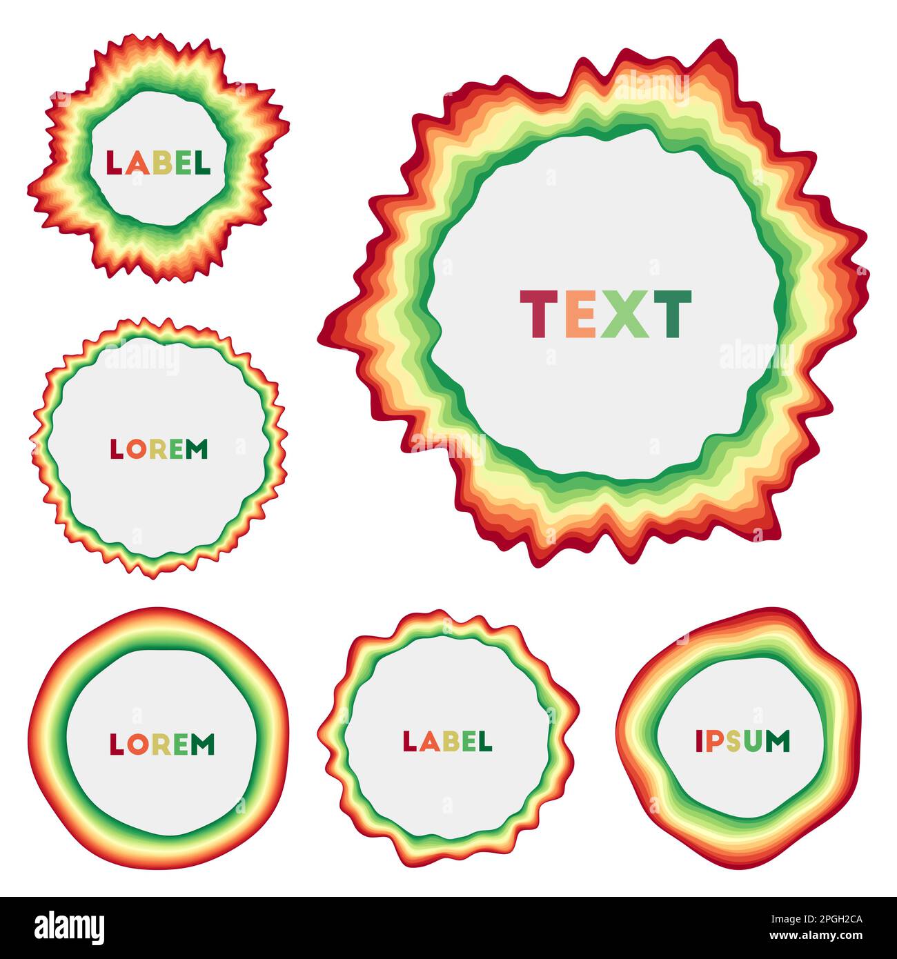 Round badges collection. Artistic circular backgrounds. Radiant vector ...