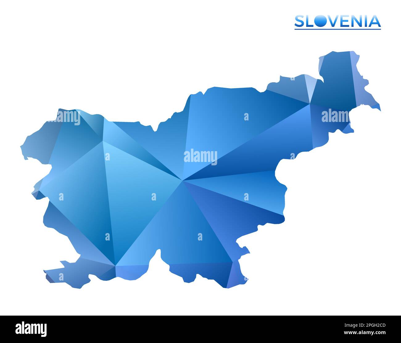 Vector polygonal Slovenia map. Vibrant geometric country in low poly style. Amazing illustration ...
