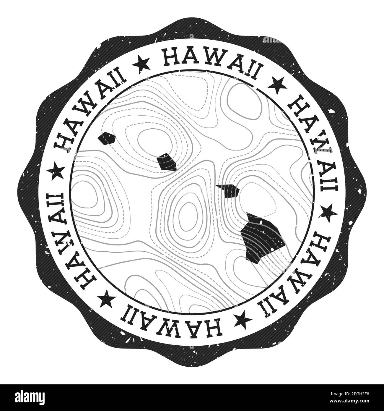 Hawaii us state round Black and White Stock Photos & Images - Alamy