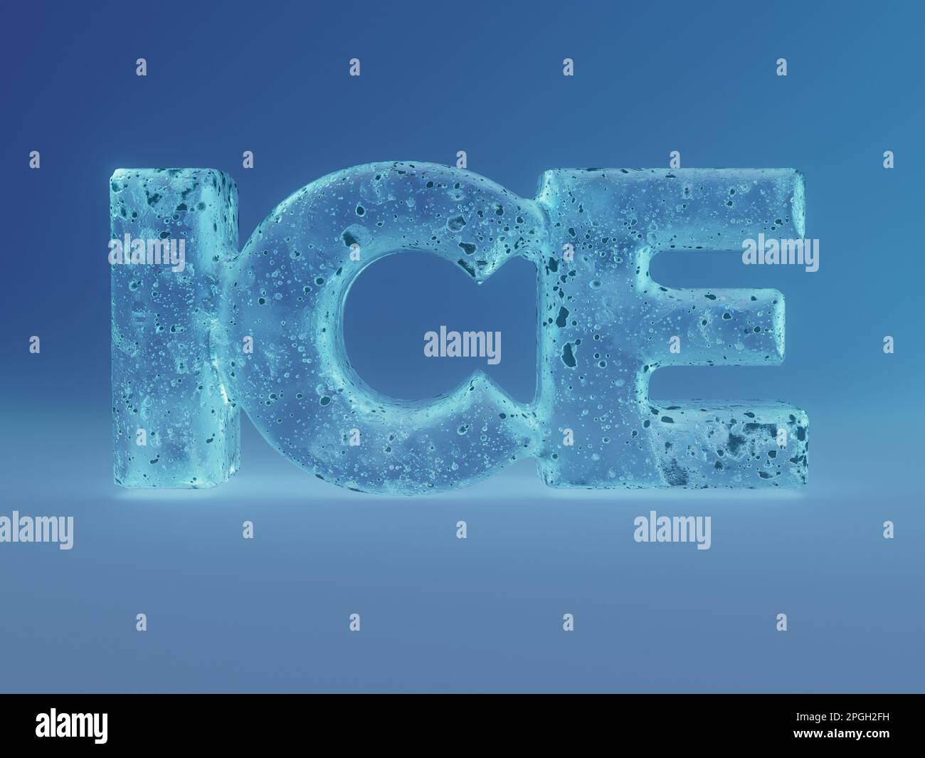 Stylized 3d Illustration Of Frozen Ice Sign Gradient Background Stock