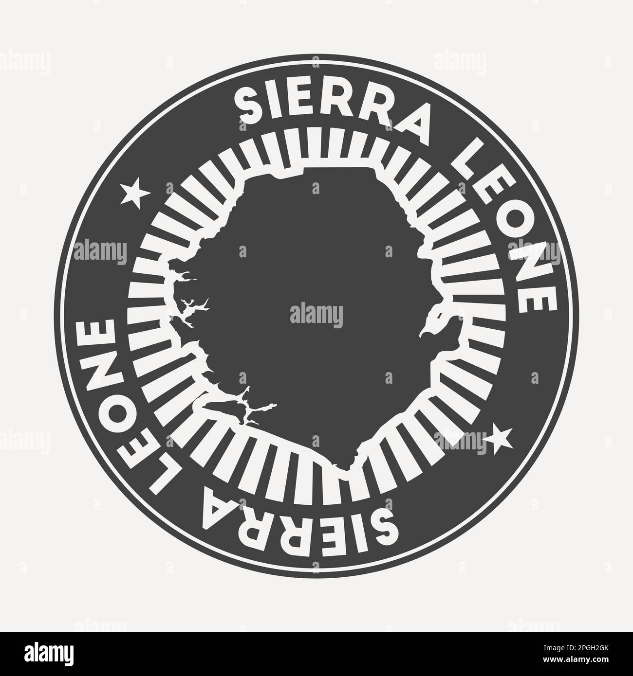 Sierra Leone round logo. Vintage travel badge with the circular name ...