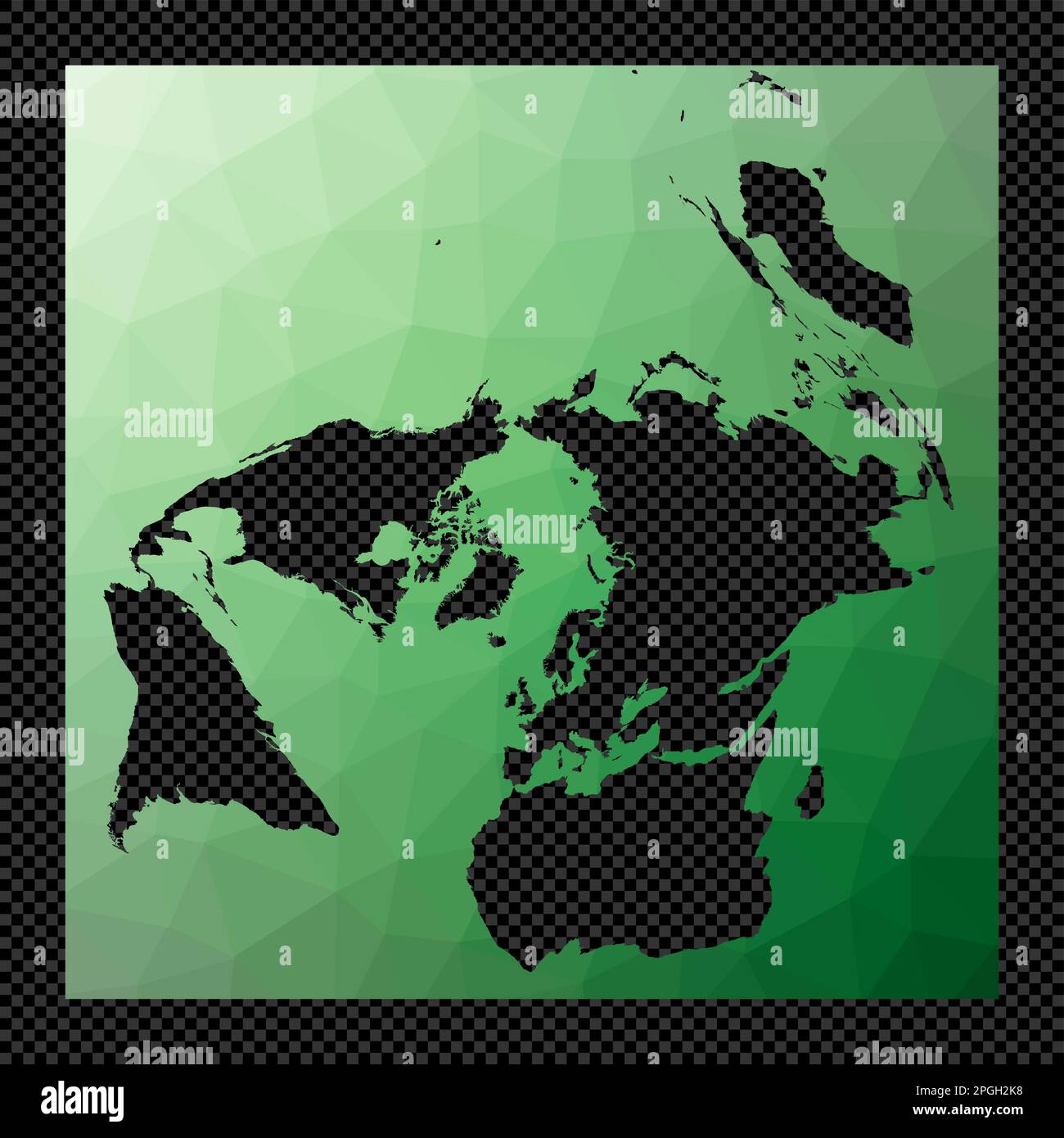 Polygonal map of the world on transparent background. Gringorten ...