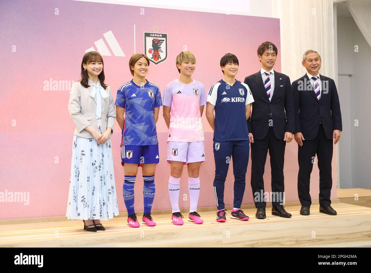 Tokyo, Japan. 23rd Mar, 2023. (L to R) Yuka Kageyama, Rikako Kobayashi, Riko Ueki, Aoba Fujino ...