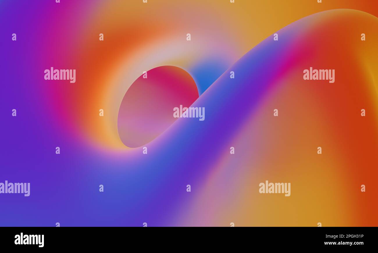 Retro Abstract 3D rendered curved swoosh background design Stock Photo ...