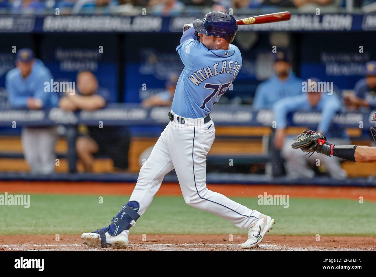 March 22, 2023; St. Petersburg, FL USA; Tampa Bay Rays outfielder Grant ...
