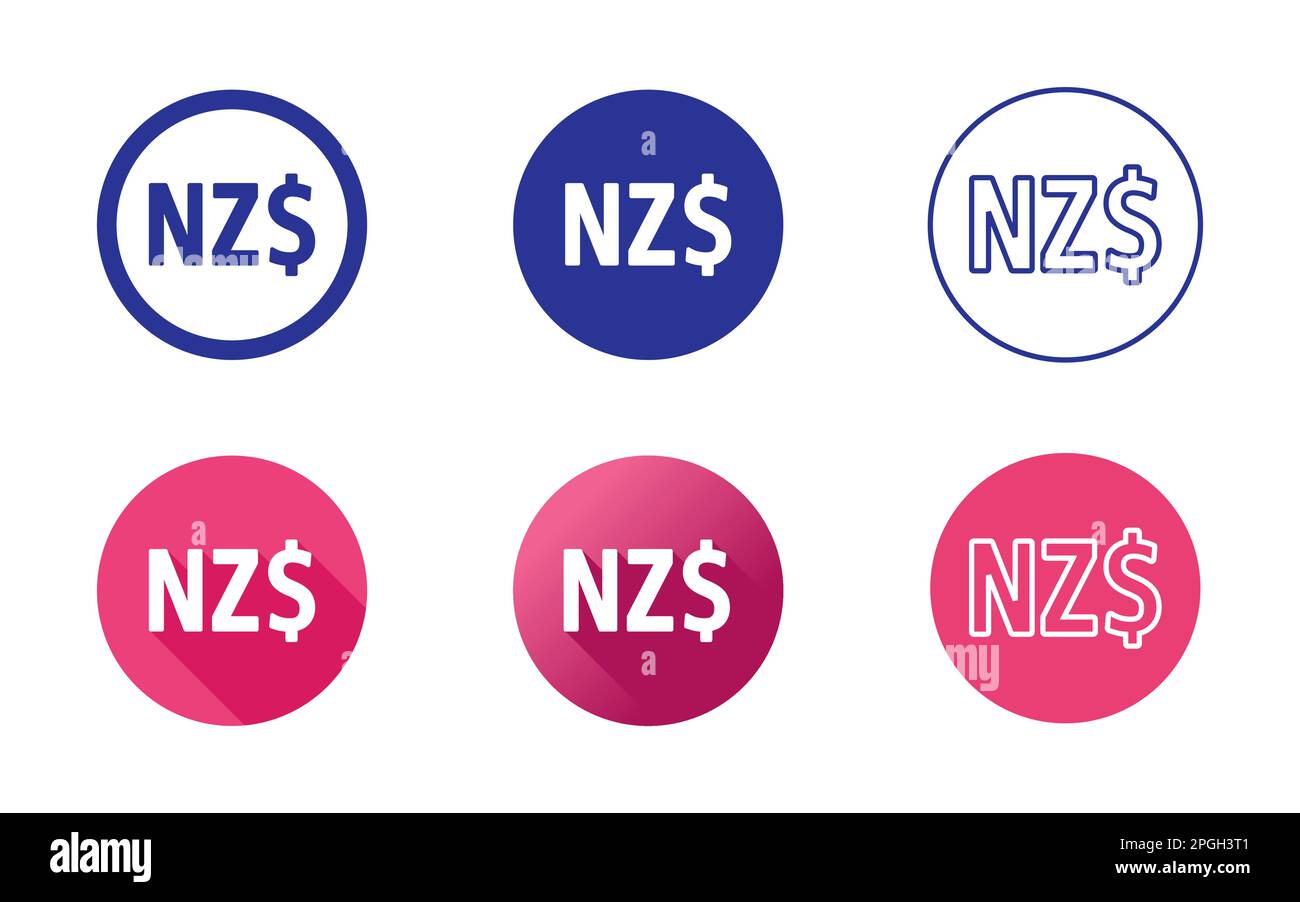 New Zealand Dollar Symbol Icon Set Stock Vector Image & Art - Alamy