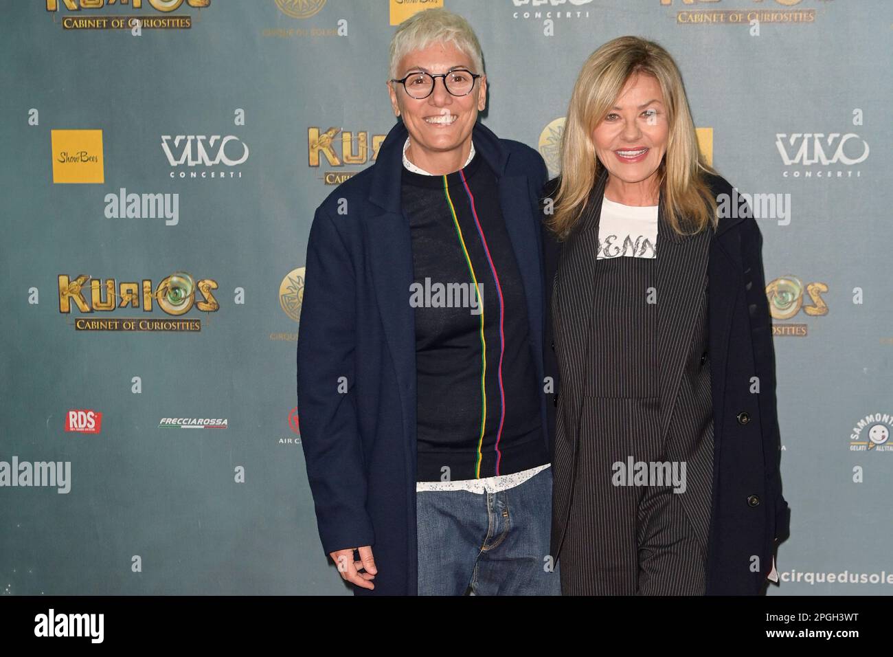 Rome, Italy. 22nd Mar, 2023. Imma Battaglia (L) and Eva Grimaldi (R ...