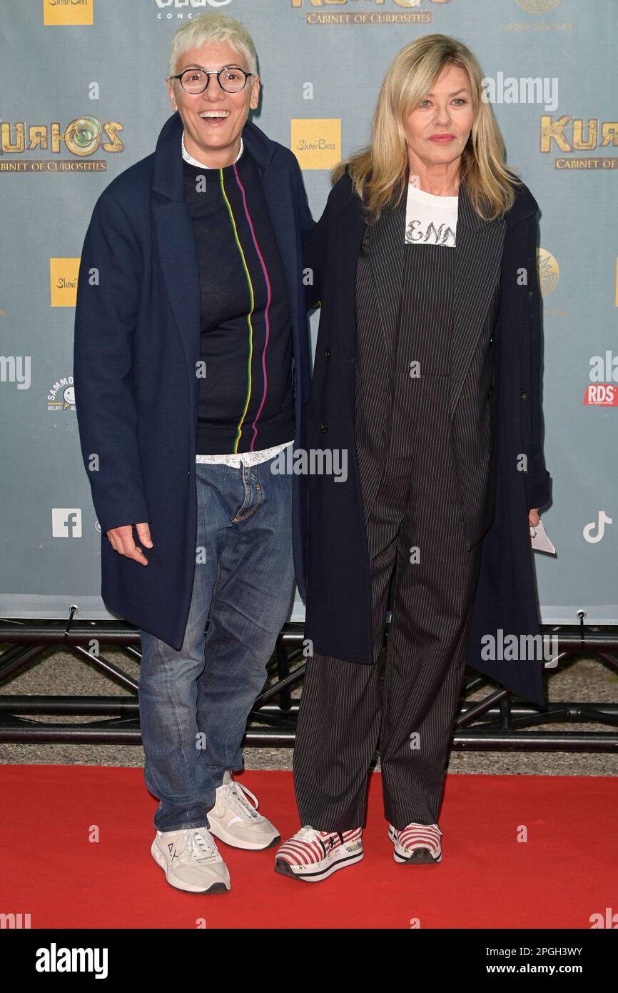 Rome, Italy. 22nd Mar, 2023. Imma Battaglia (L) and Eva Grimaldi (R ...