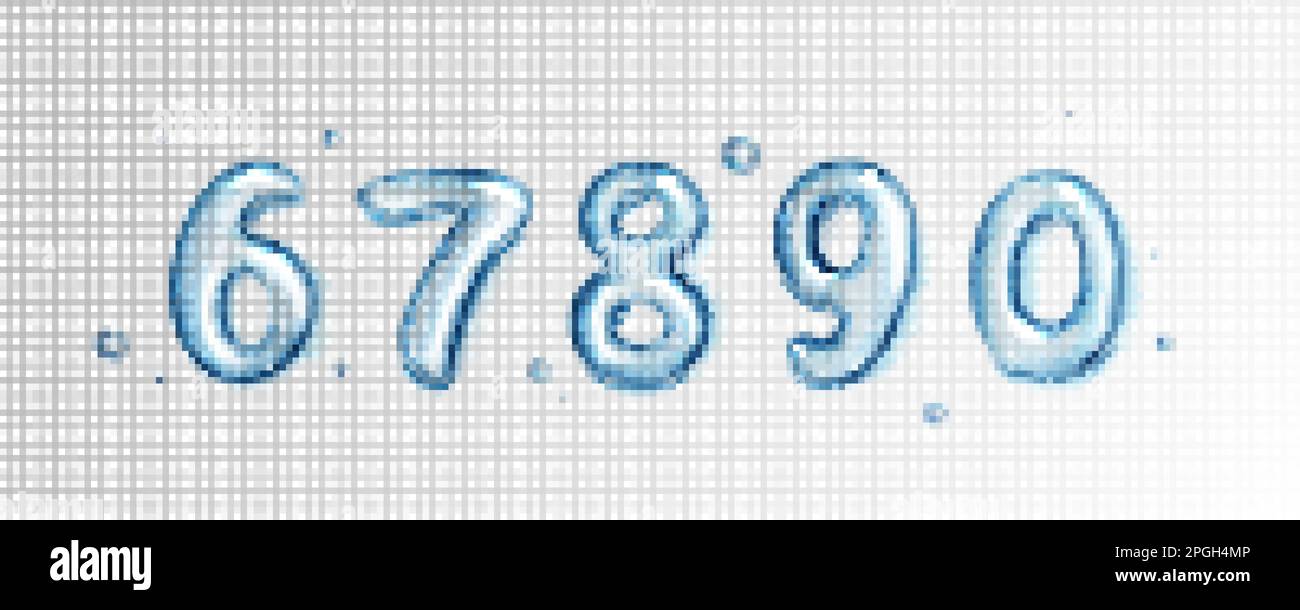 Realistic water number type in vector on transparent background ...