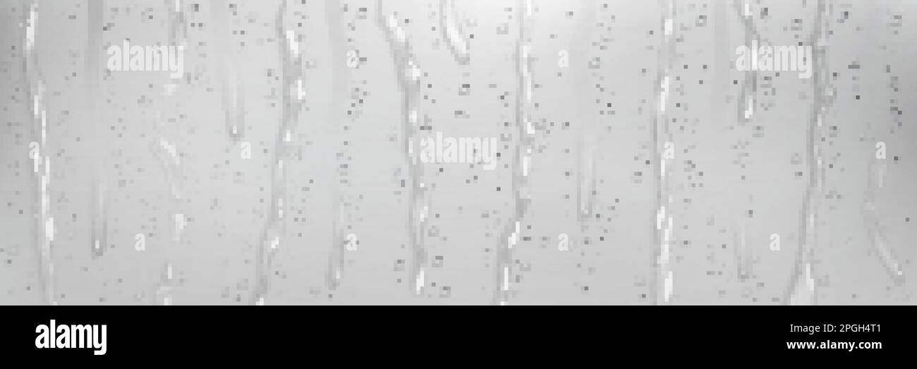 Realistic rain shower drops down vector background. 3d water flow on ...