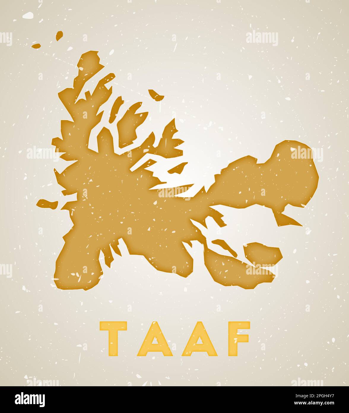 TAAF map. Country poster with colored regions. Old grunge texture ...