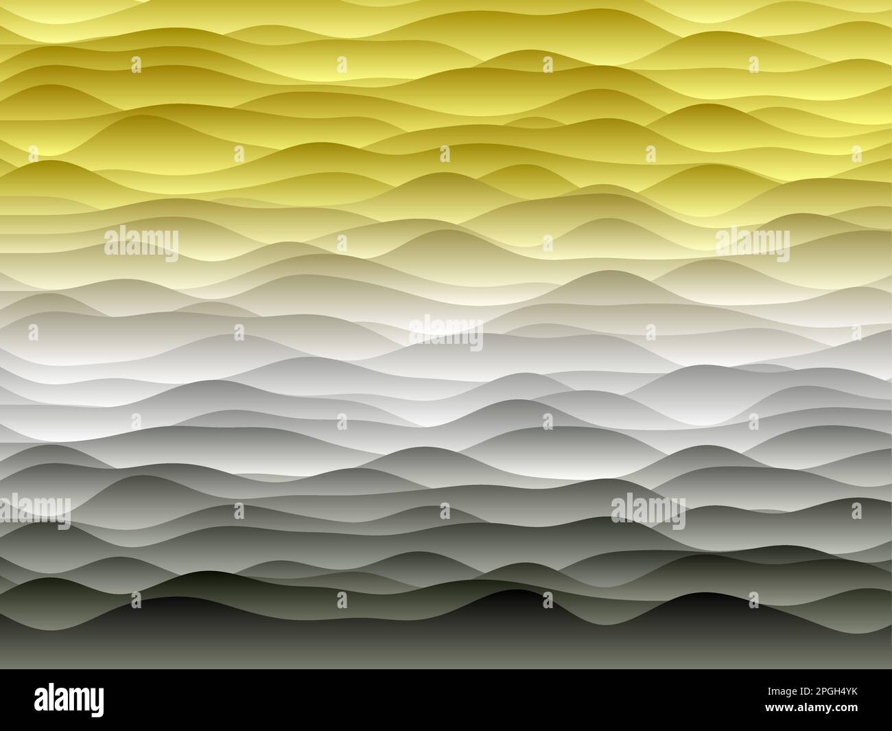 Abstract curves background. Smooth curves with gradients in black and yellow colors. Beautiful ...