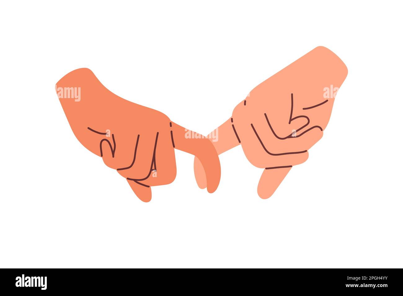 Reconciliation concept. Cupid couple reconciles, holding hands. Restore ...