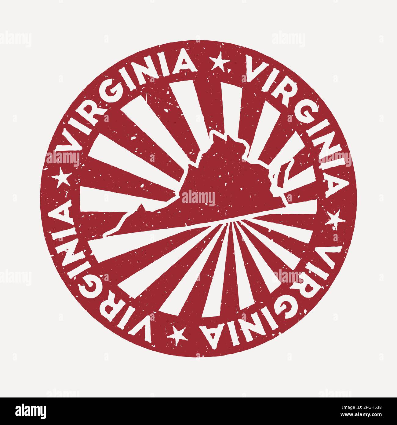 Virginia stamp. Travel red rubber stamp with the map of US state ...