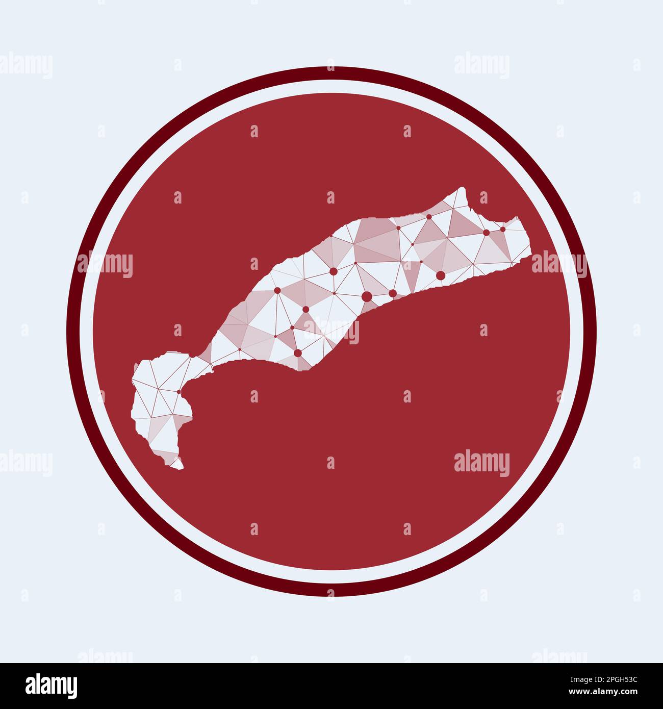 Kos icon. Trendy tech logo of the island. Geometric mesh round design ...