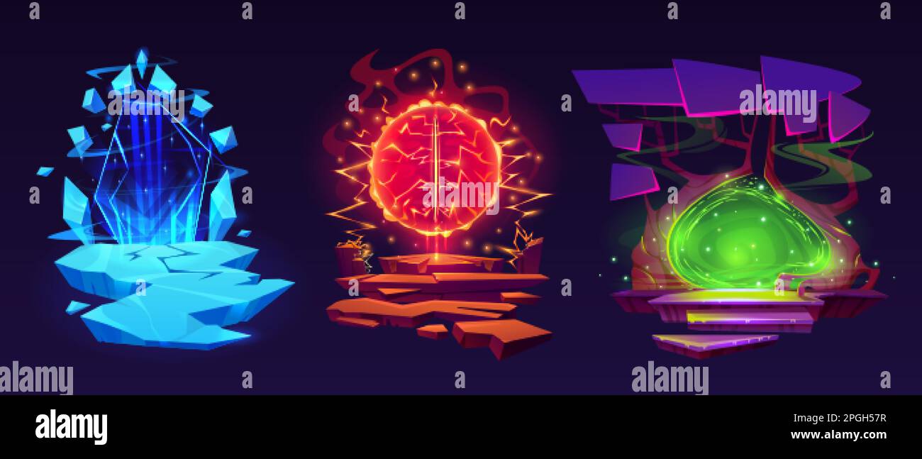 Magic portal gate for adventure fantasy game cartoon vector ...