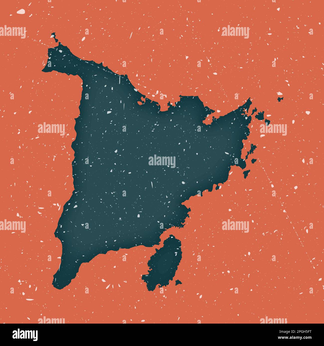 Panay vintage map. Grunge map of the island with distressed texture ...