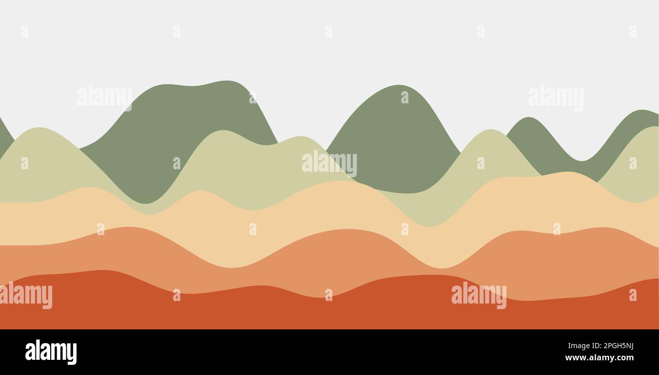 Abstract autumn hills background. Colorful waves elegant vector ...