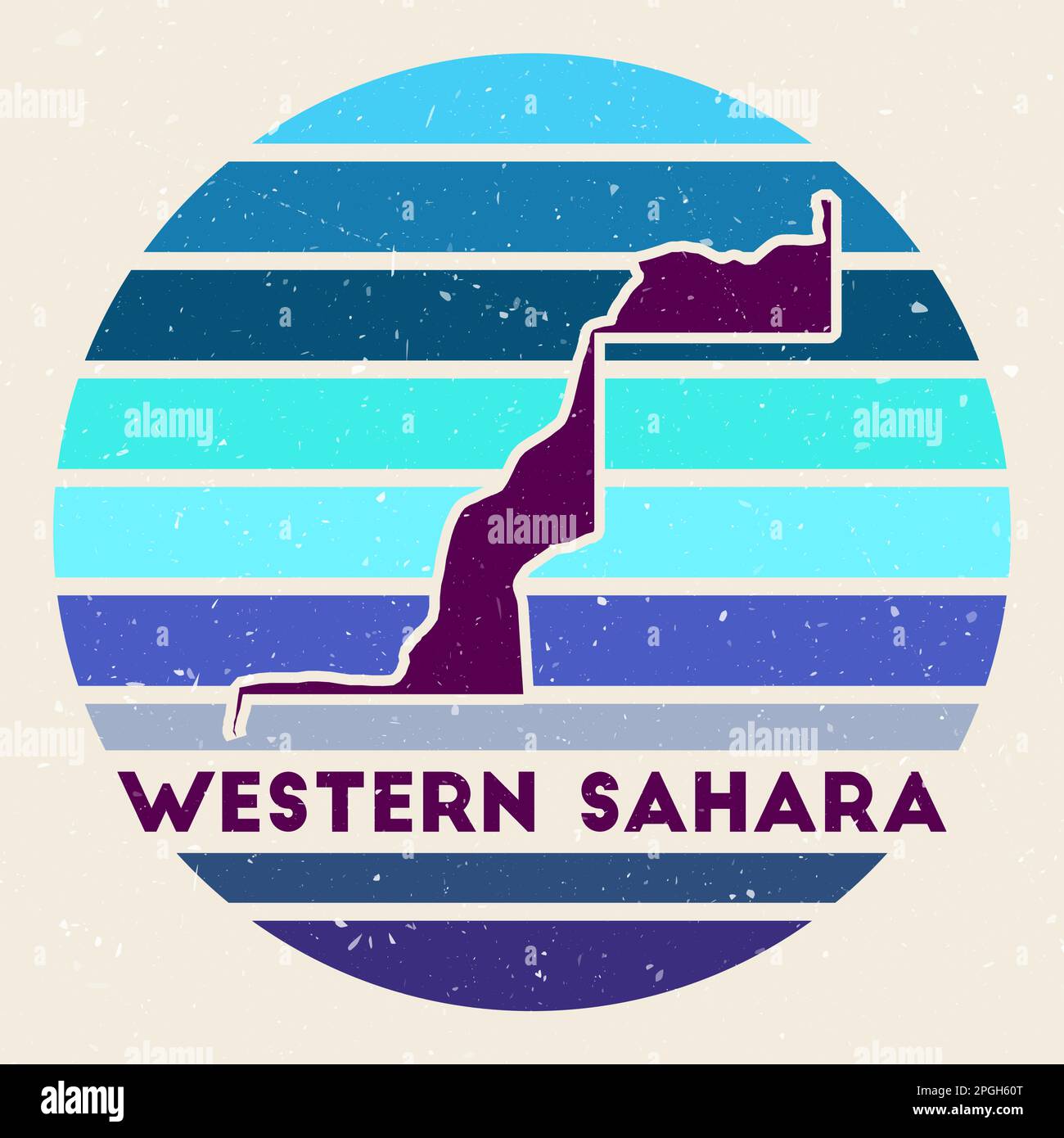 Western Sahara logo. Sign with the map of the country and colored ...