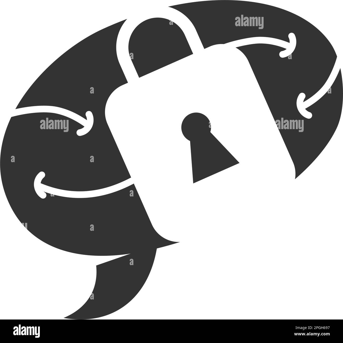 brain lock logo template Icon Illustration Brand Identity. Isolated and ...