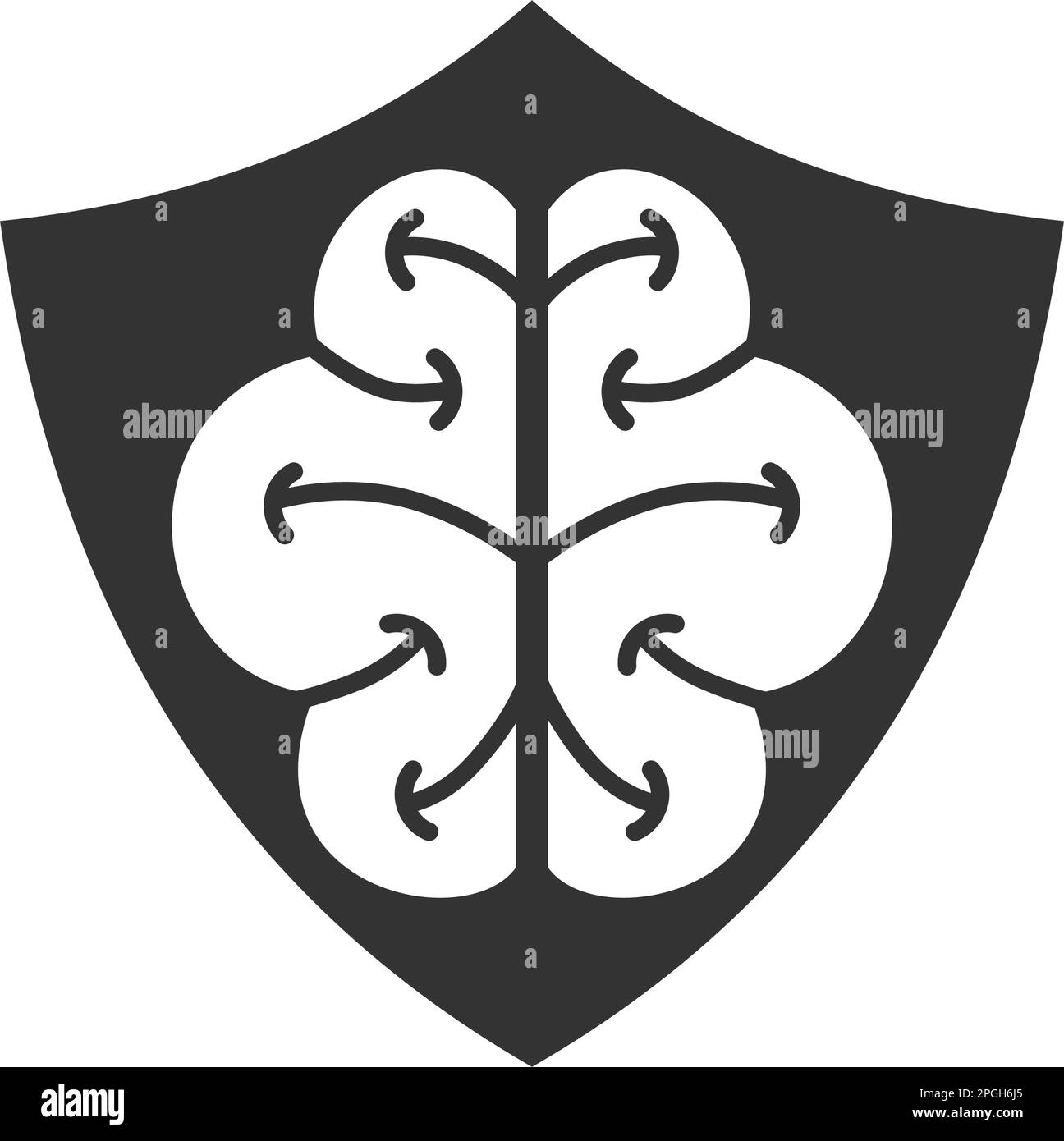 brain Shield logo template Icon Illustration Brand Identity. Isolated ...