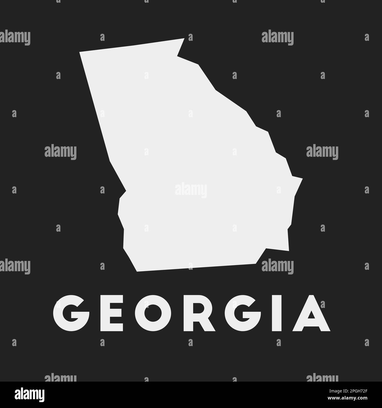 Georgia icon. US state map on dark background. Stylish Georgia map with ...