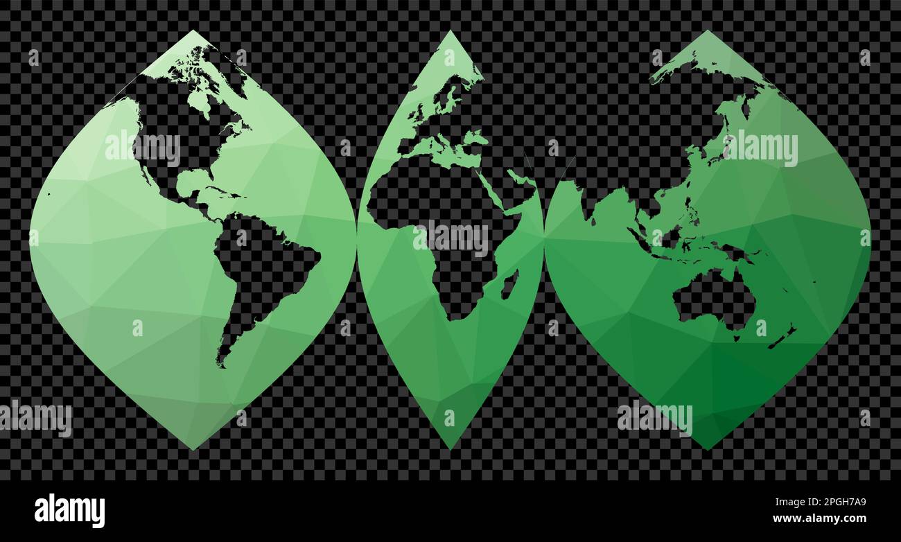 Transparent digital world map. Interrupted Sinusoidal projection ...