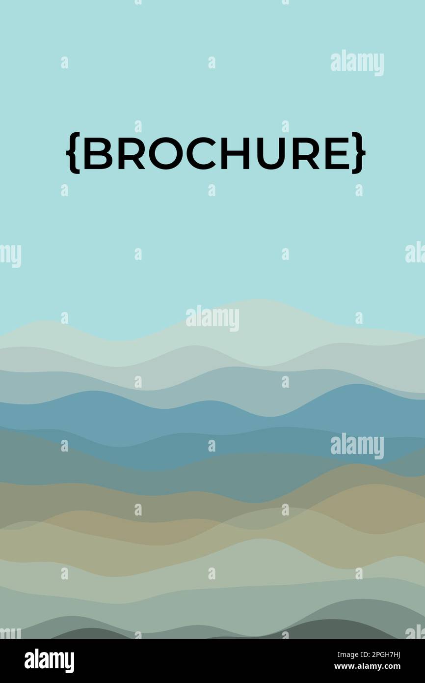 Cover page template. Page template with soft curves in blue and green ...