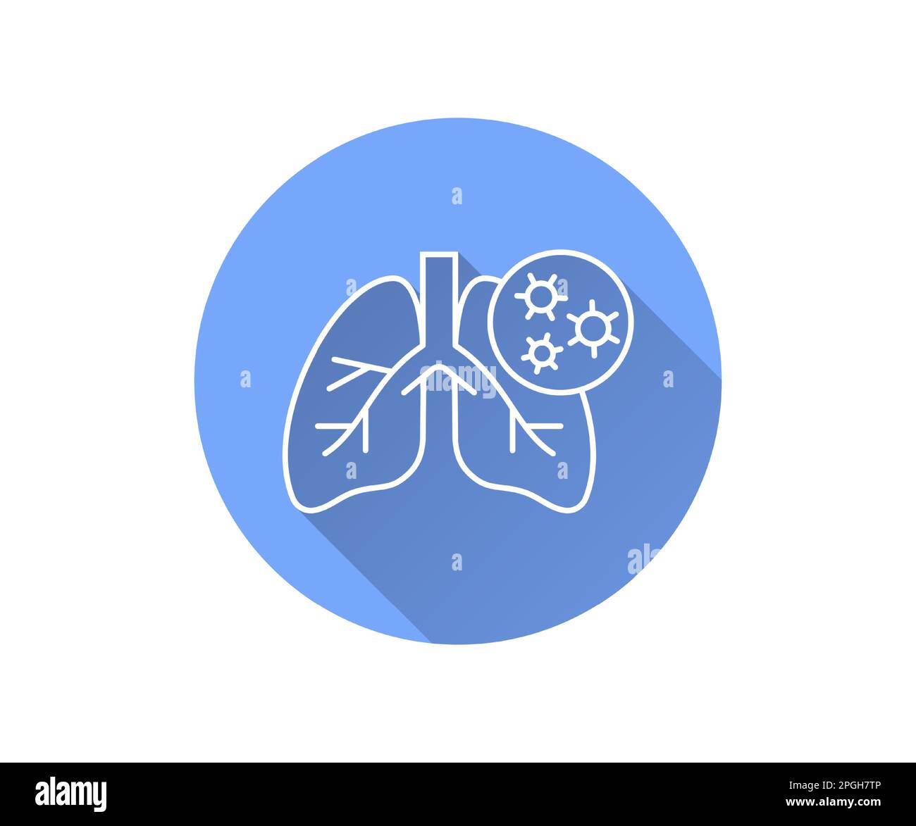 Disease lung flat icon. Simple illustration with long shadow for ...