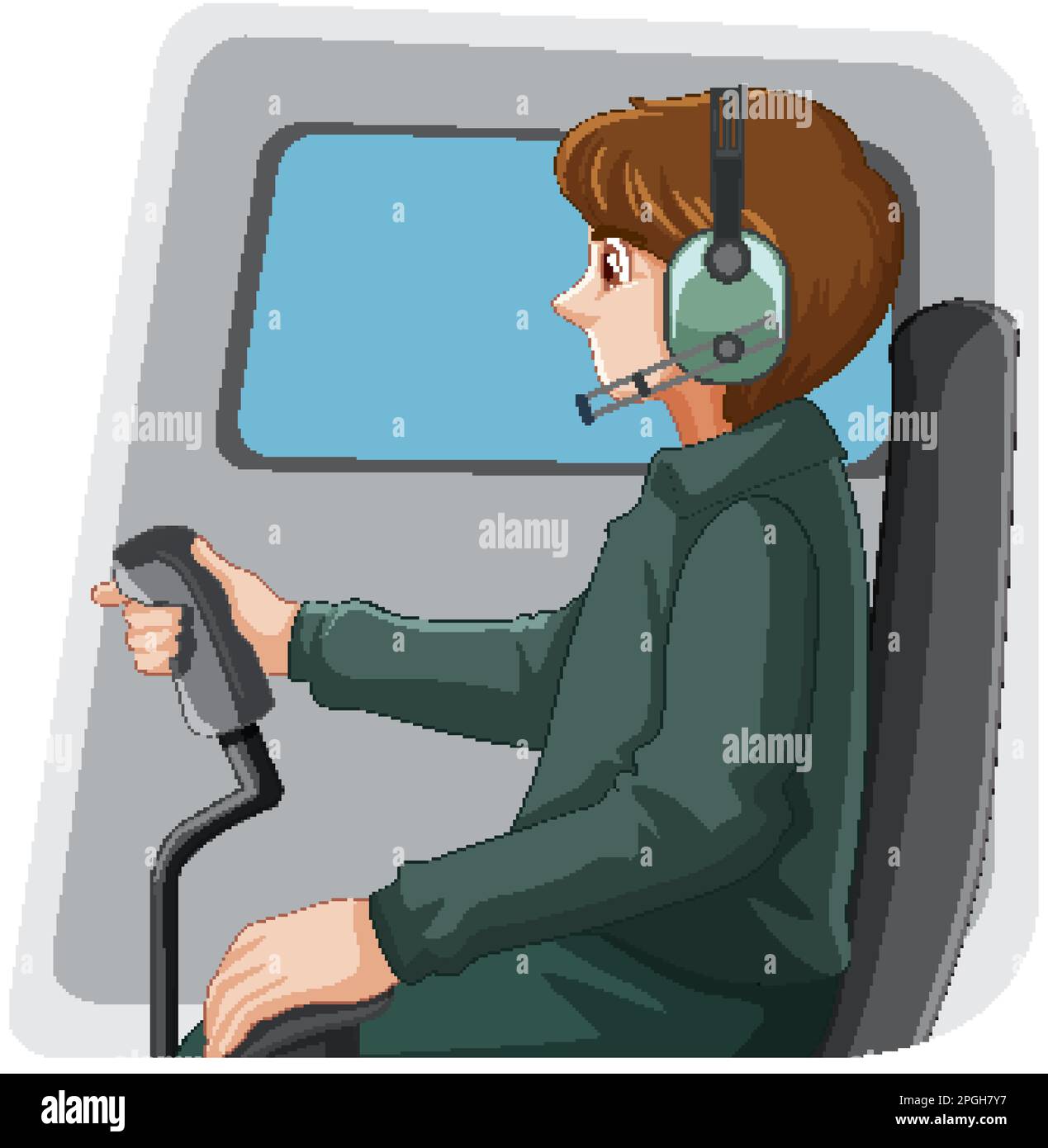Airplane Pilot Vector Isolated illustration Stock Vector Image & Art ...