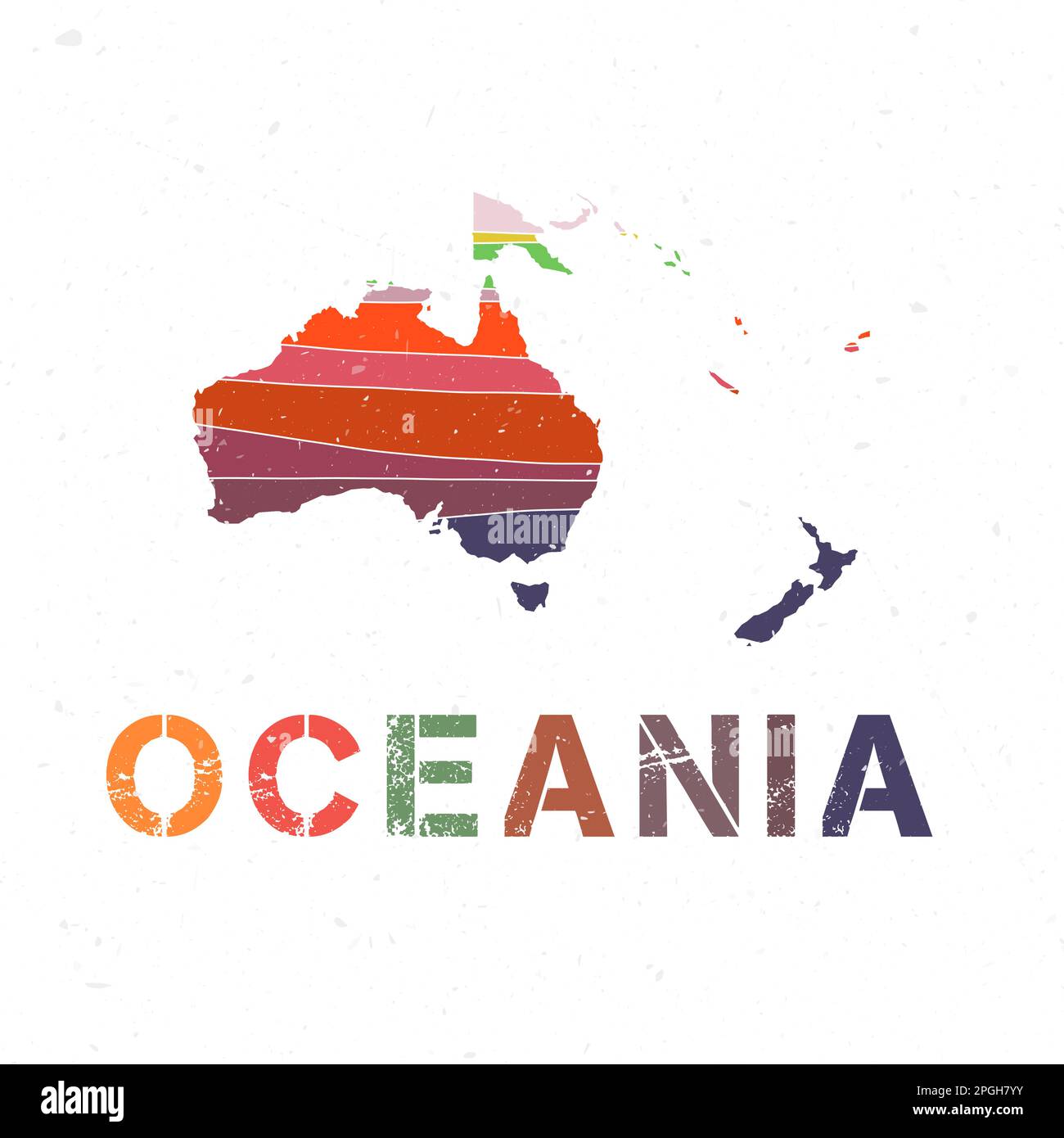 Oceania map design. Shape of the continent with beautiful geometric ...