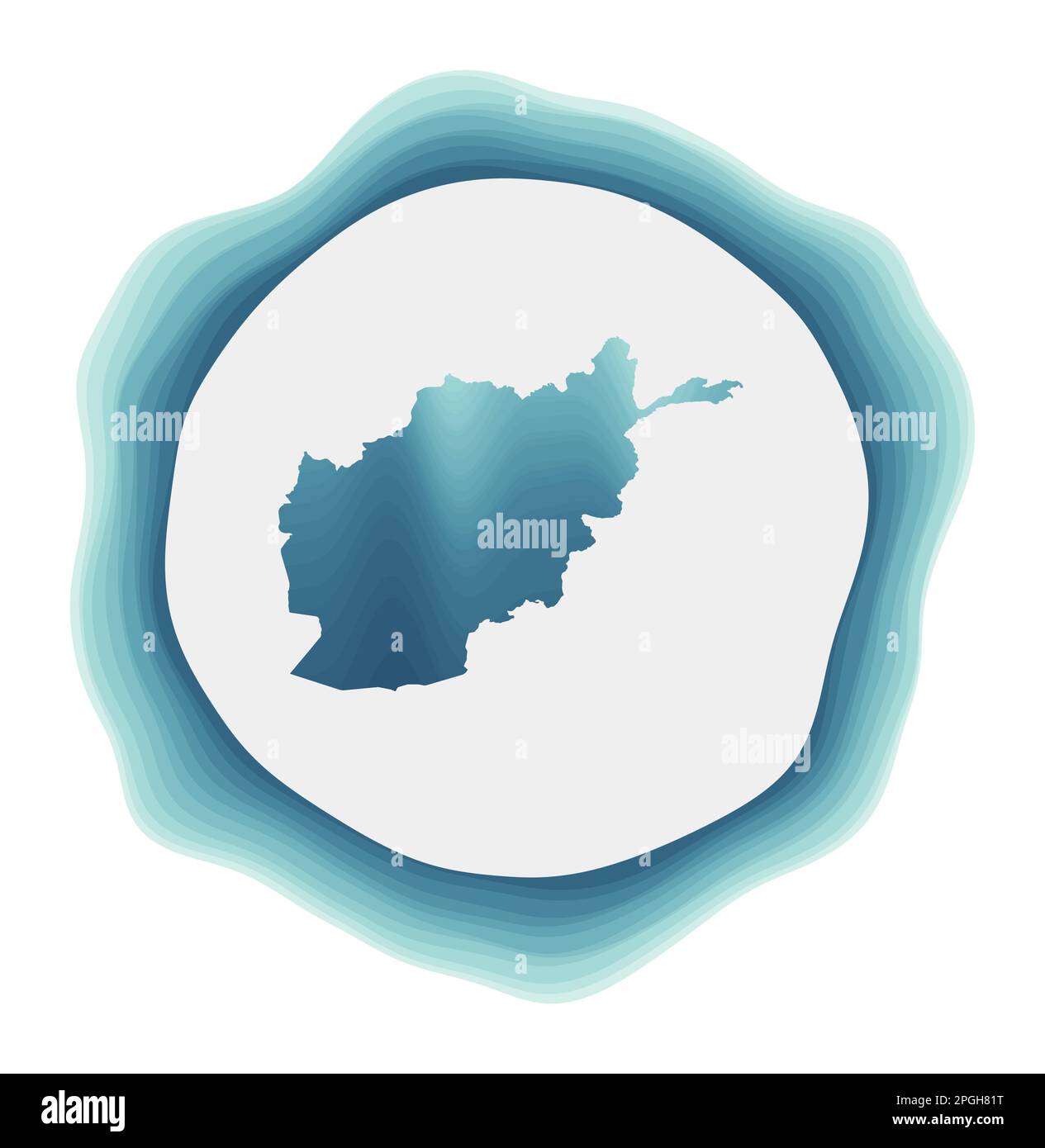 Afghanistan logo. Badge of the country. Layered circular sign around ...