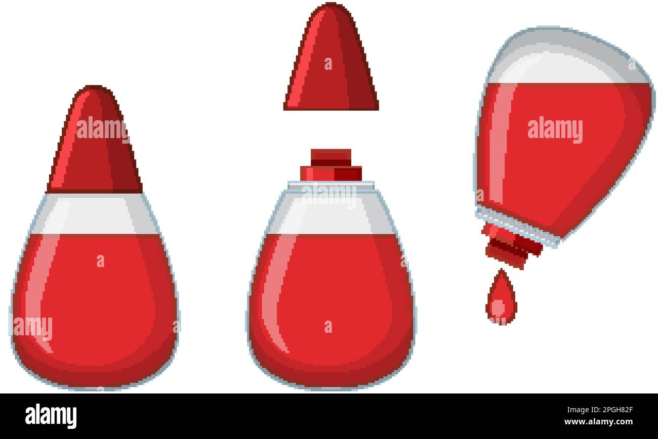 Liquid Red Ink Drops Collection illustration Stock Vector Image & Art ...