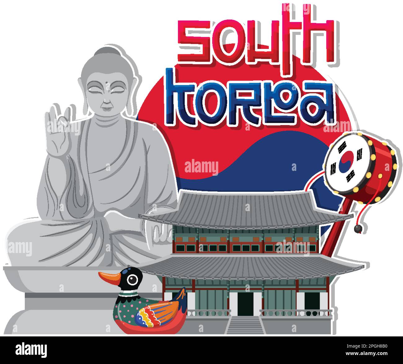 Korean element nation tradition symbol illustration Stock Vector Image ...