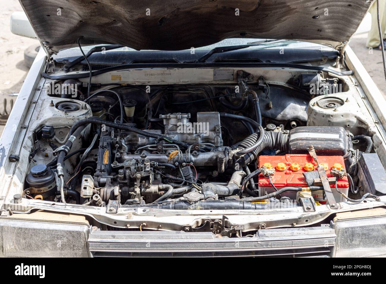 Old diesel engine in a Japanese vehicle Stock Photo - Alamy