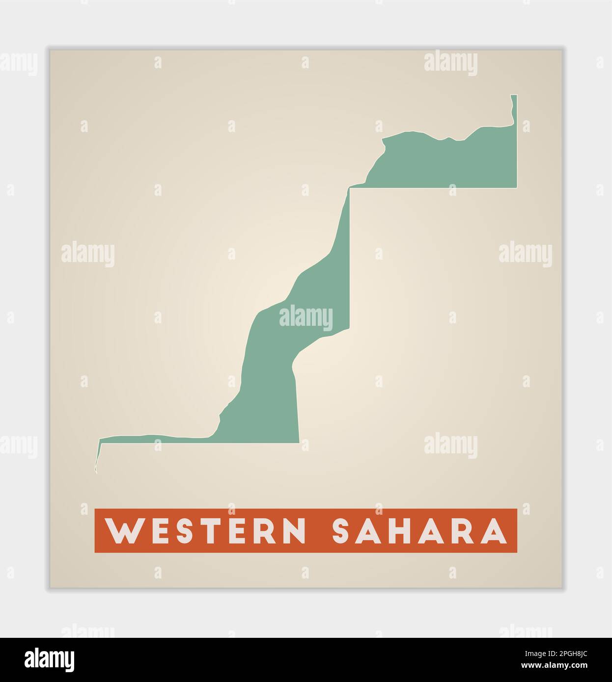 Western Sahara poster. Map of the country with colorful regions. Shape ...