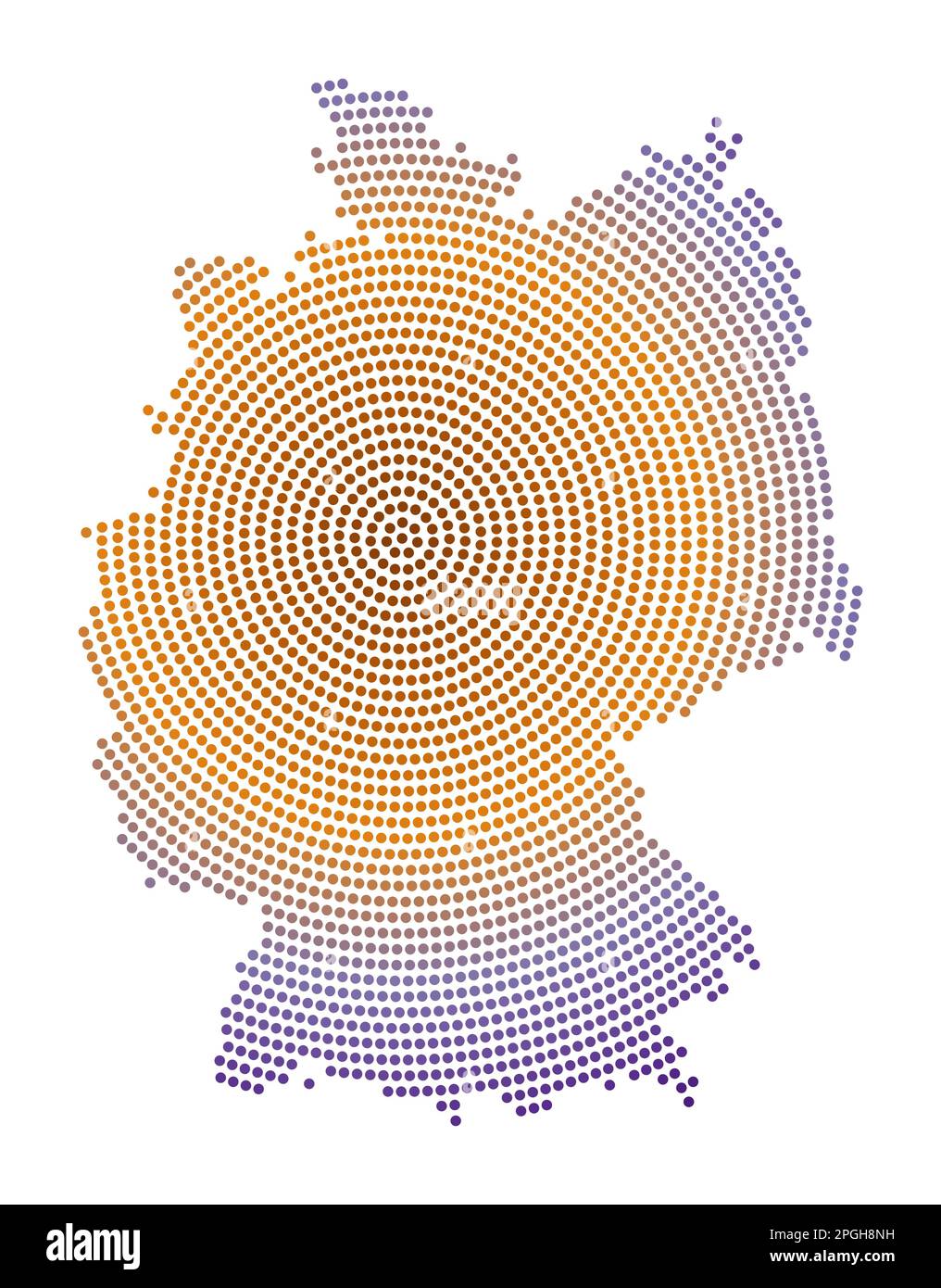 Germany dotted map. Digital style shape of Germany. Tech icon of the ...