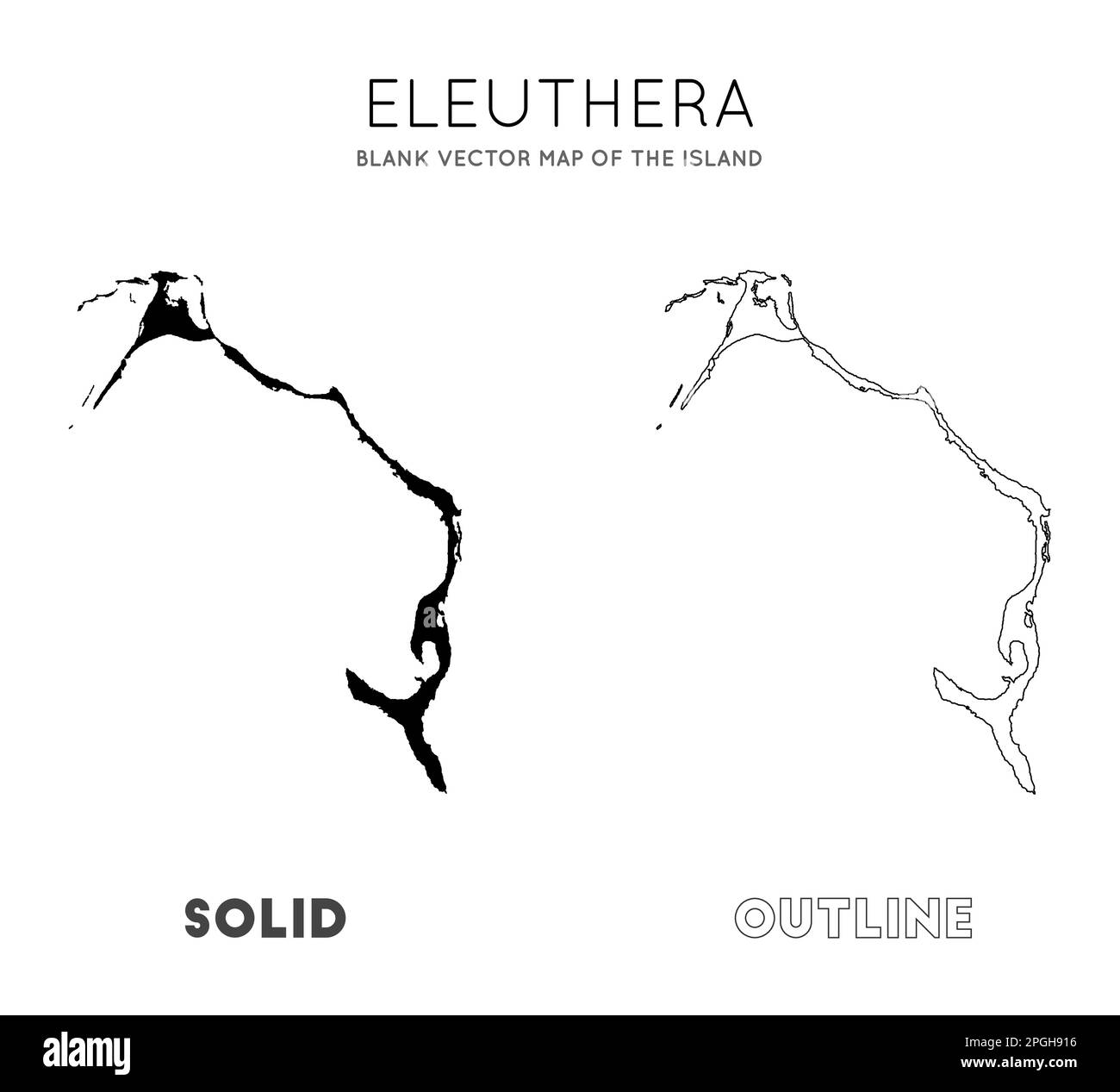 Eleuthera map. Blank vector map of the Island. Borders of Eleuthera for ...