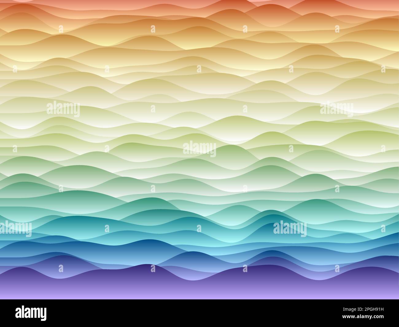 Abstract curves background. Smooth curves with gradients in spectral colors. Superb vector ...